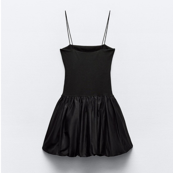 Zara | Dresses | Zara Mixed Rib Poplin Balloon Dress | Poshmark